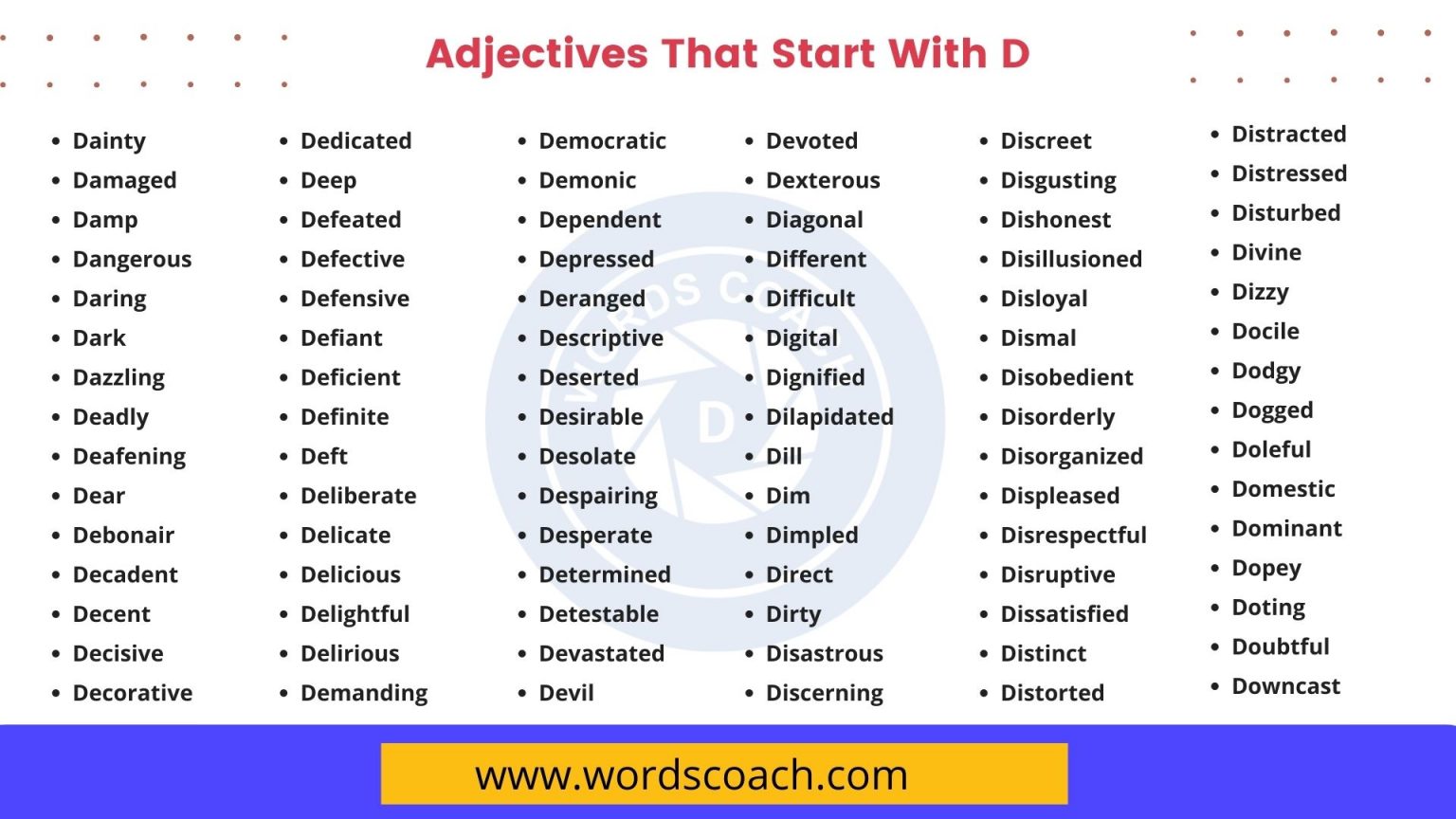 List of 2000+ Common Adjectives - Word Coach