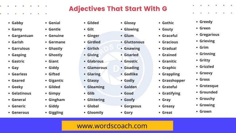 List of 2000+ Common Adjectives - Word Coach