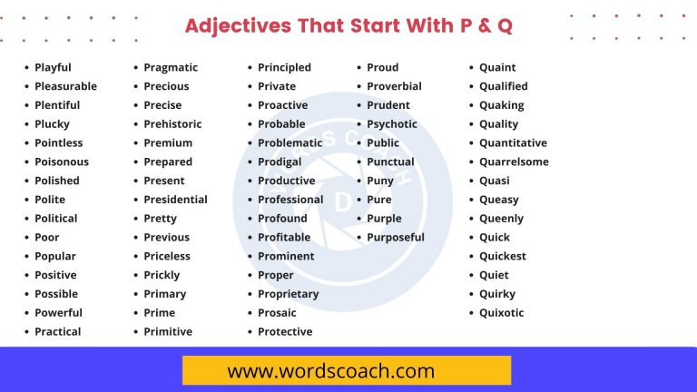 List of 2000+ Common Adjectives - Word Coach