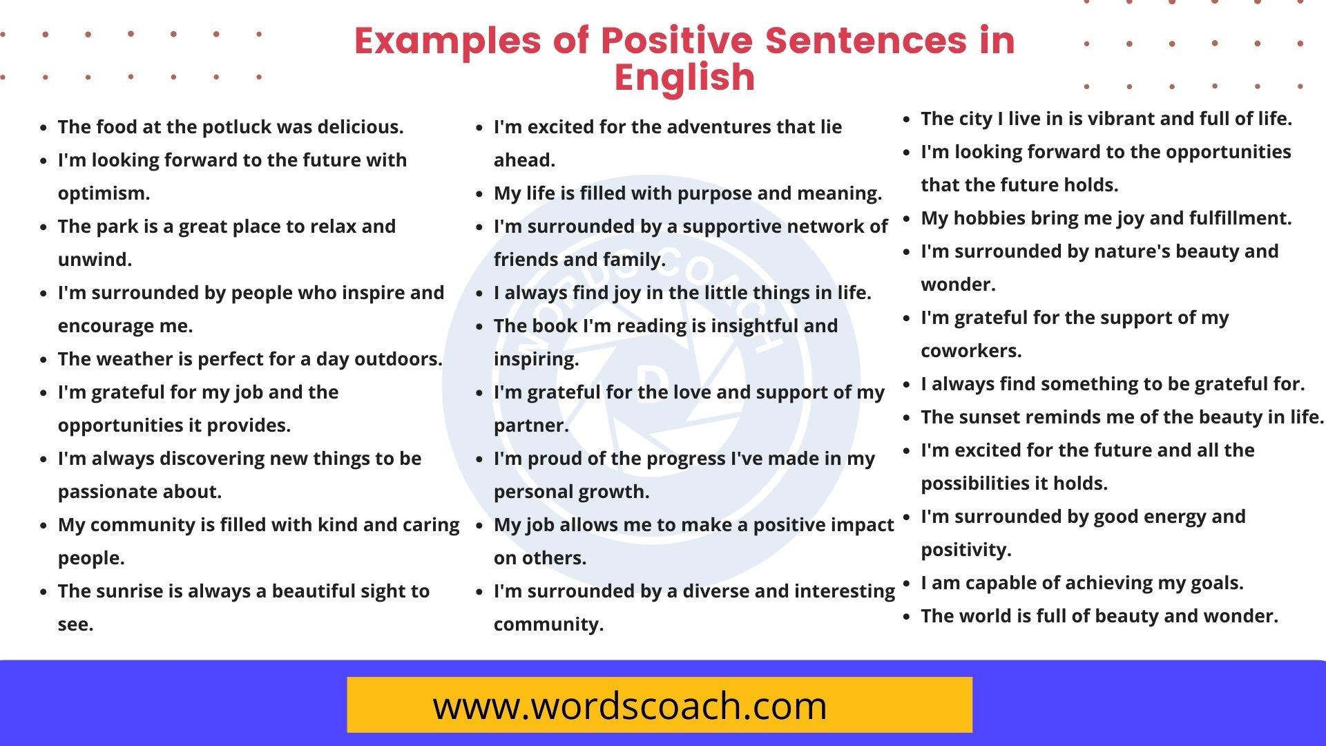 100+ Examples of Positive Sentences in English - Word Coach