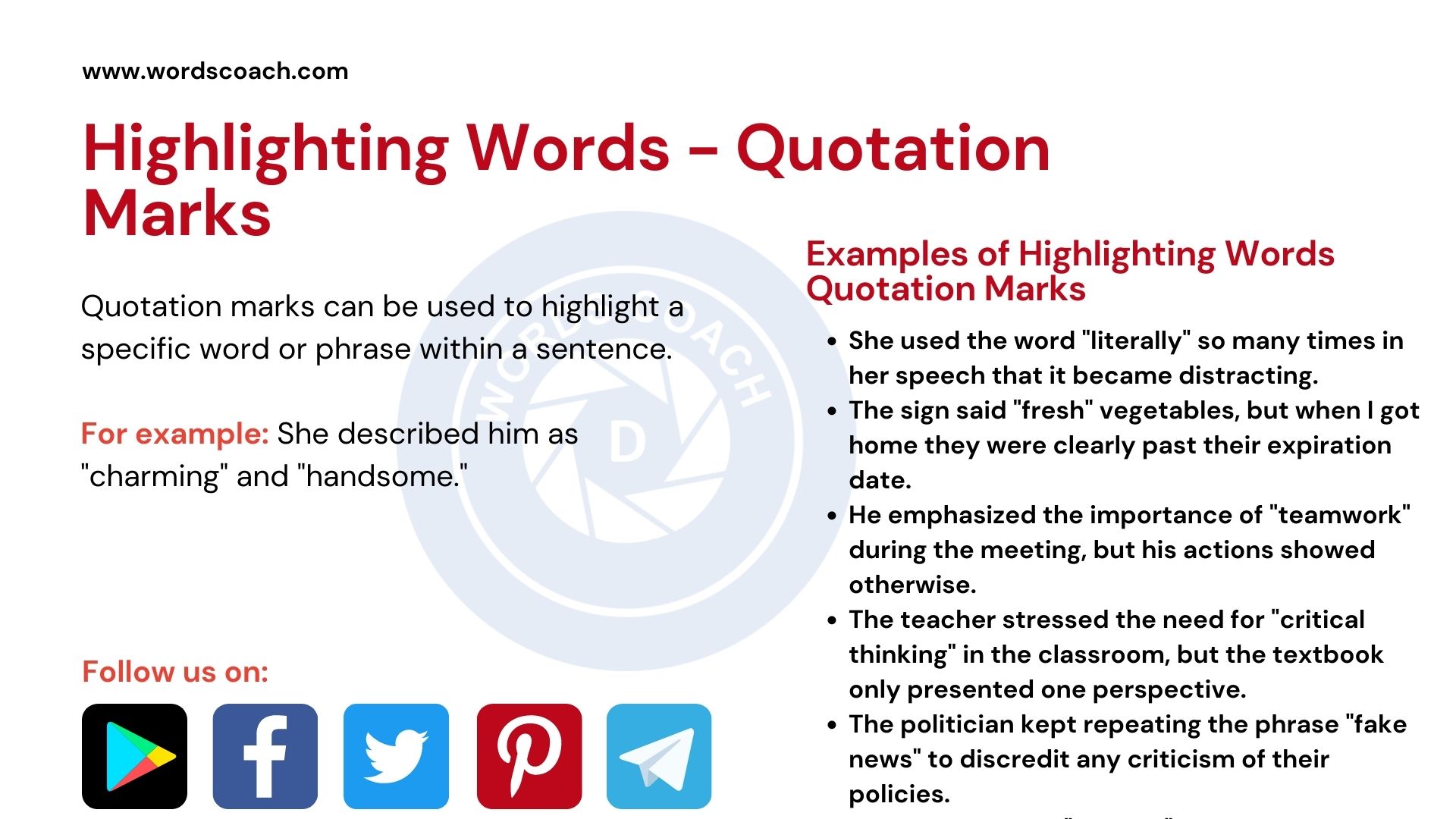 Uses of Quotation Marks in English - Word Coach