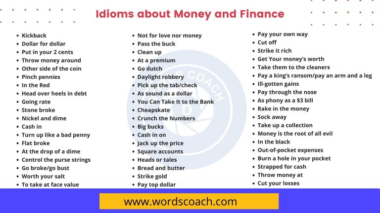 150+ Idioms about Money and Finance - Word Coach