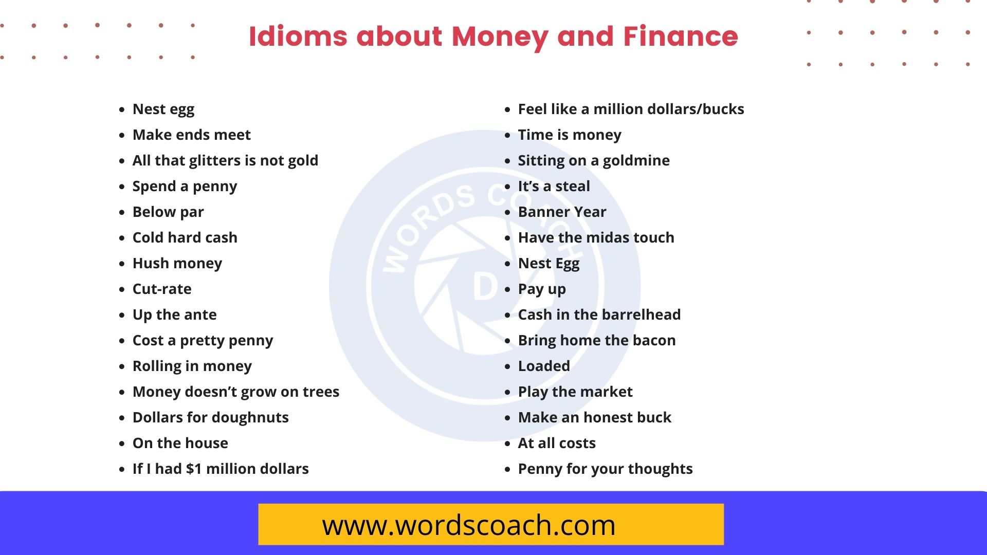 150+ Idioms about Money and Finance - Word Coach