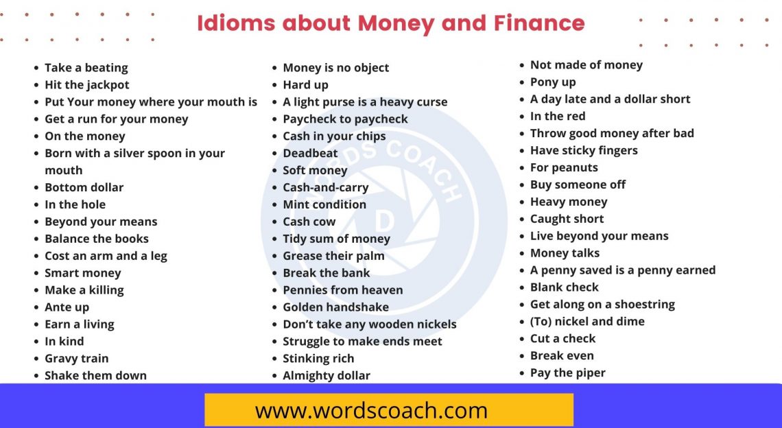 150+ Idioms about Money and Finance - Word Coach