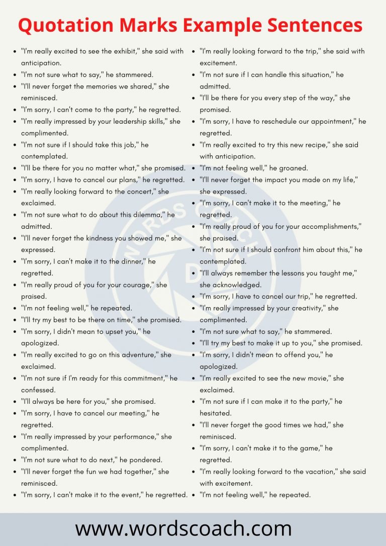 250+ Quotation Marks Example Sentences - Word Coach