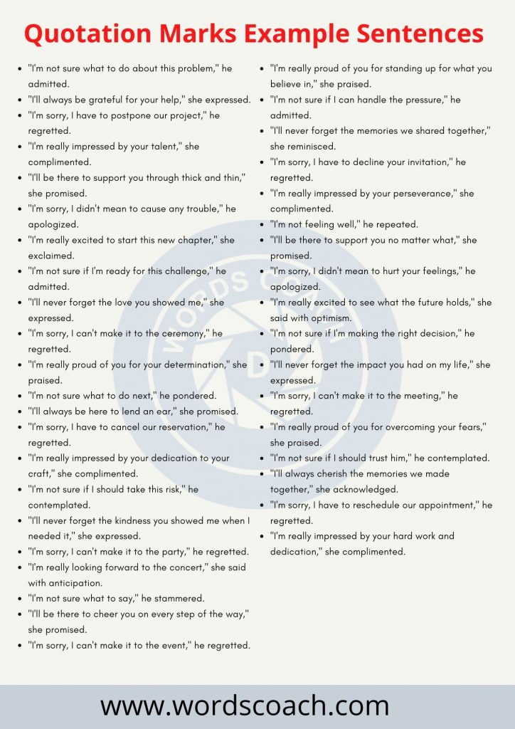250+ Quotation Marks Example Sentences - Word Coach