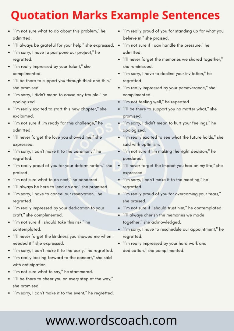 250+ Quotation Marks Example Sentences - Word Coach