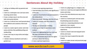 100+ Sentences About My Holiday in English - Word Coach