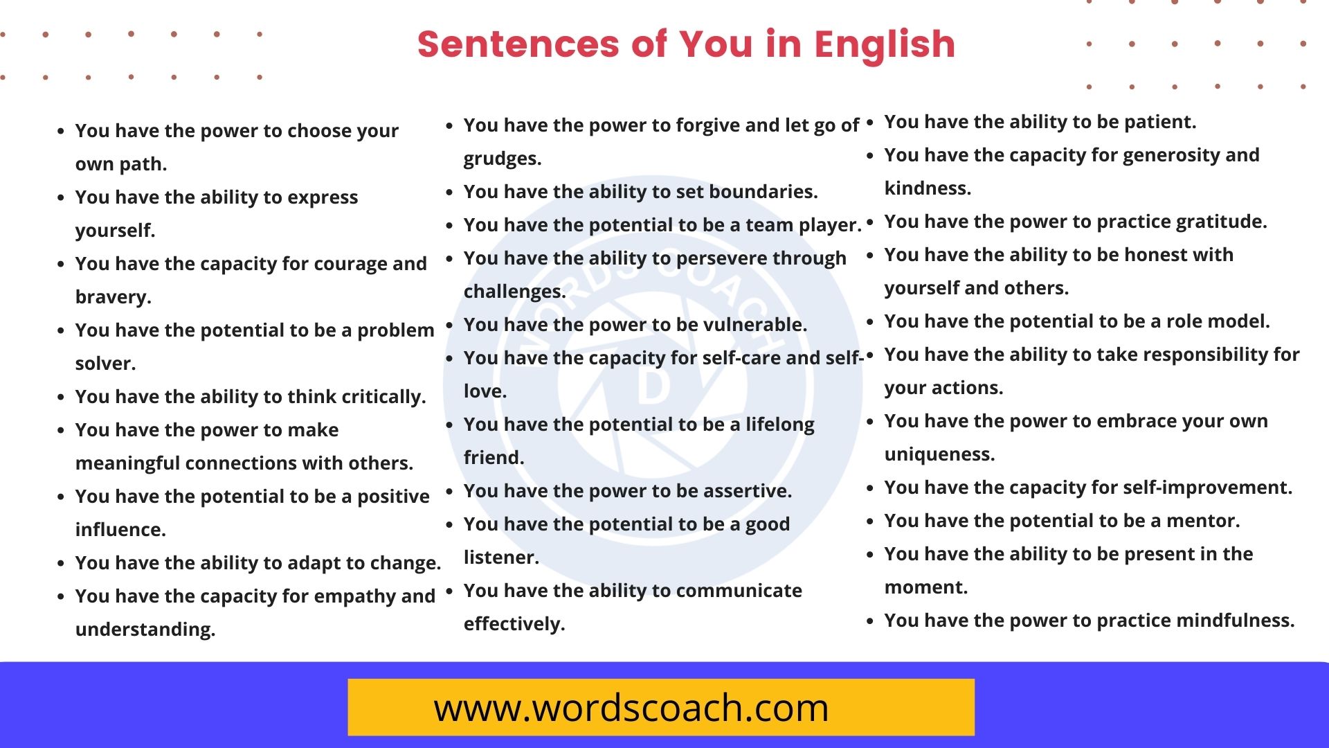 100+ Sentences of You in English - Word Coach