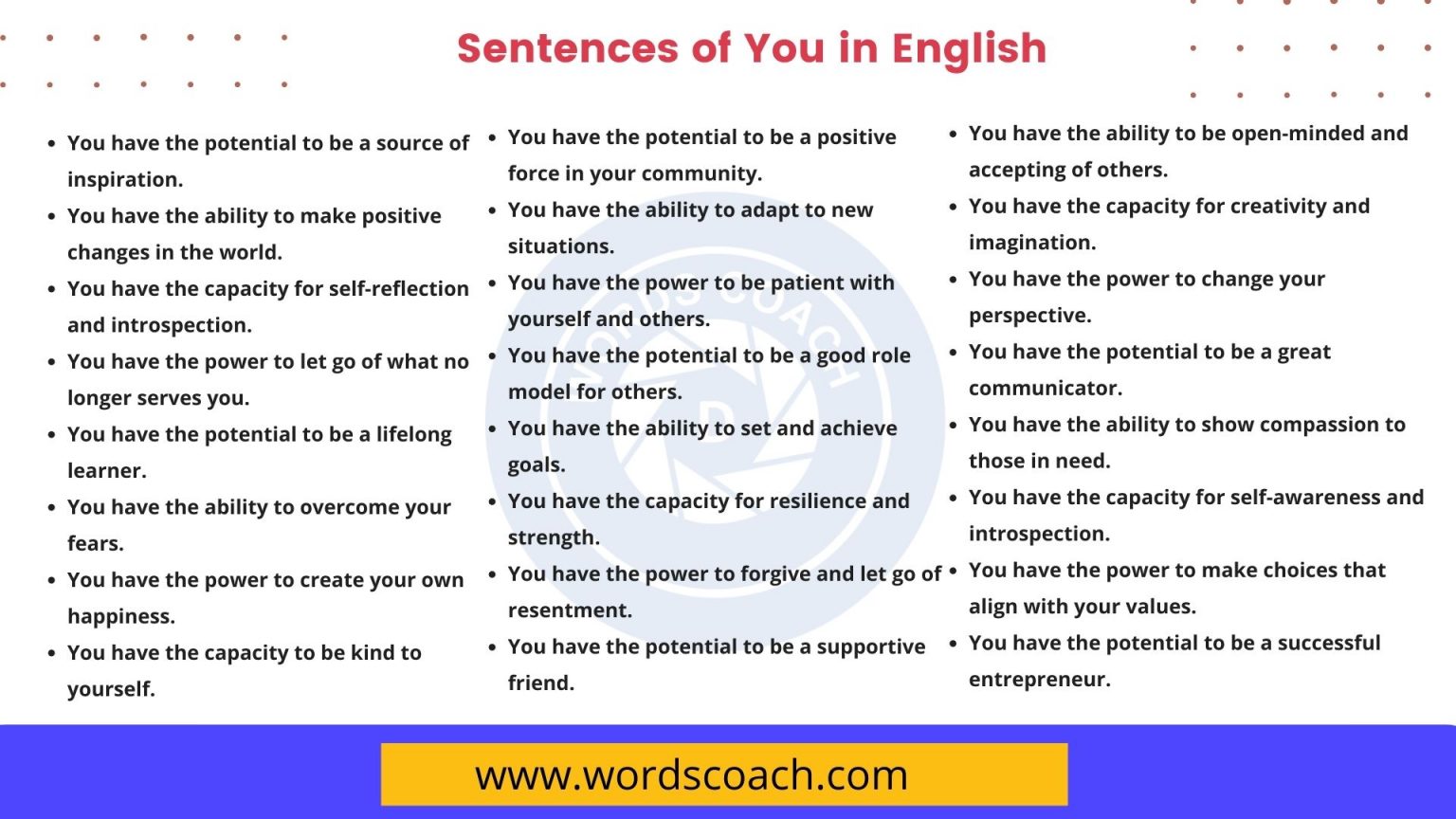 100+ Sentences of You in English - Word Coach