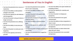 100+ Sentences of You in English - Word Coach