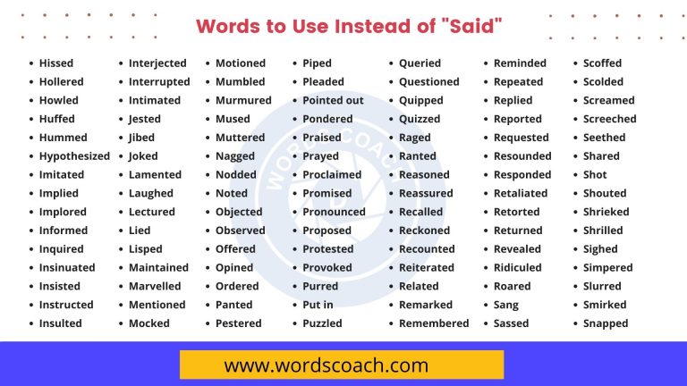 Words to Use Instead of Said - Word Coach