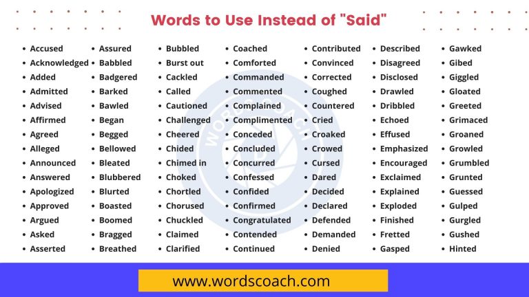 Words to Use Instead of Said - Word Coach