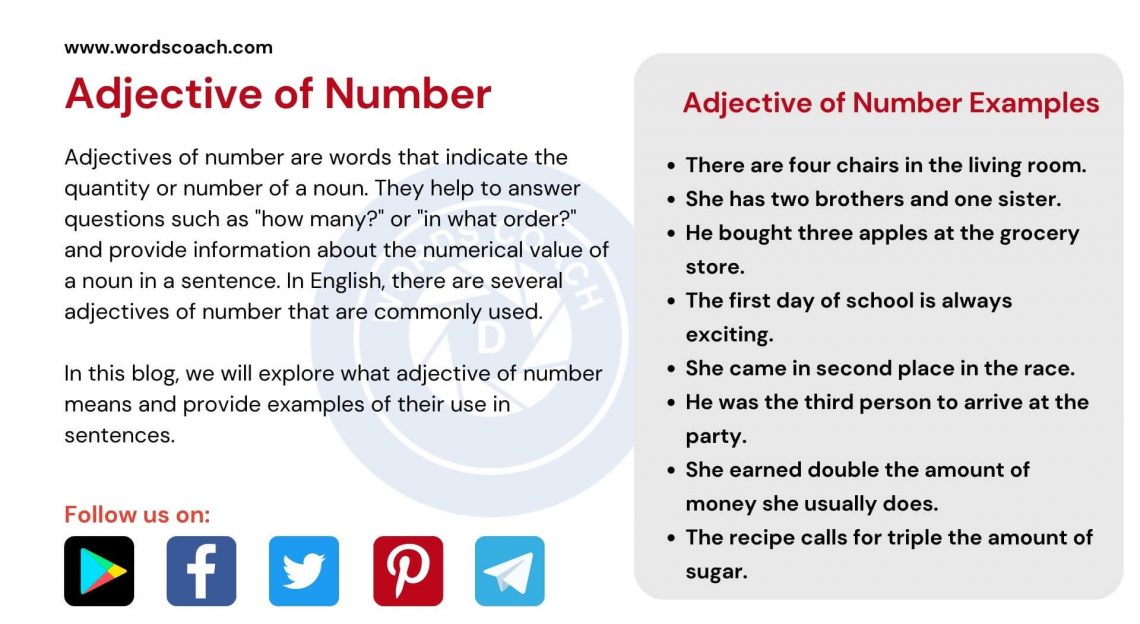 Adjectives of Number - Word Coach