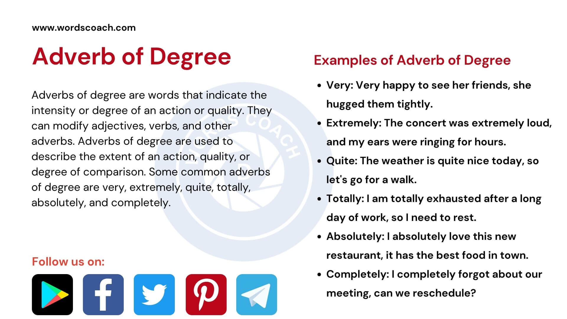 Adverb of Degree - Word Coach