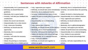 100+ Sentences with Adverbs of Affirmation in English - Word Coach