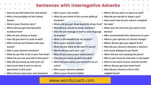100+ Sentences with Interrogative Adverbs in English - Word Coach
