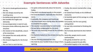 100+ Examples of Adverbs, Example Sentences with Adverbs - Word Coach
