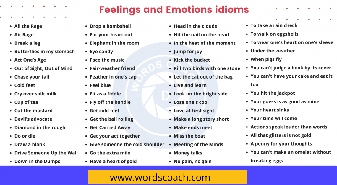 110+ Feelings and Emotions idioms - Word Coach