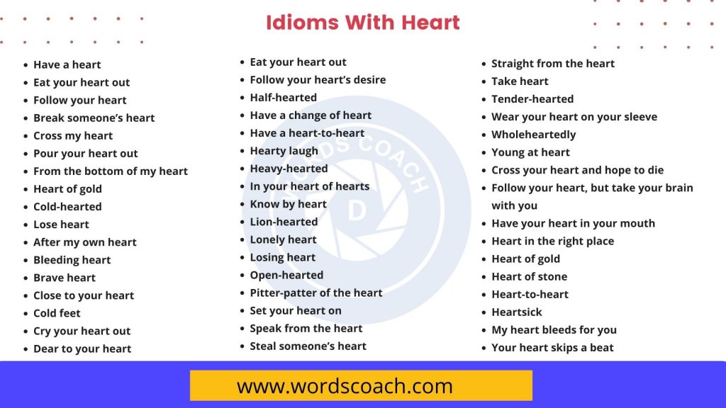 50 Idioms With Heart - Word Coach