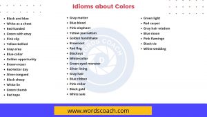 35+ Idioms about Colors in English with Meanings and examples - Word Coach