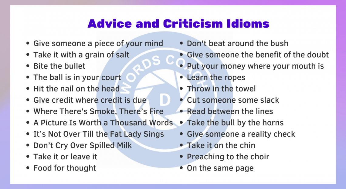 Idioms for constructive criticism Archives - Word Coach