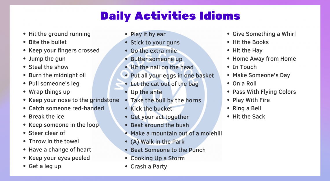 Fun idioms about everyday tasks Archives - Word Coach