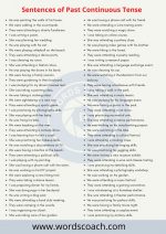 200 Sentences of Past Continuous Tense, Examples of Past Progressive ...