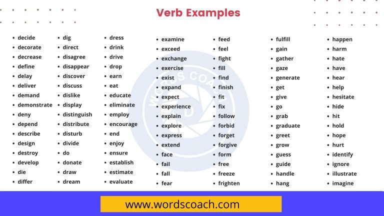 Verb Definition And Verb Examples Sentences - Word Coach