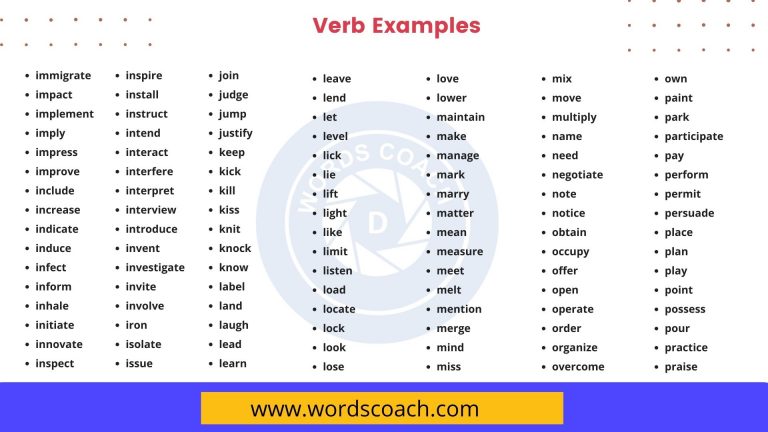 Verb Definition And Verb Examples Sentences - Word Coach