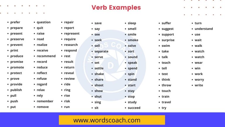 Verb Definition And Verb Examples Sentences - Word Coach
