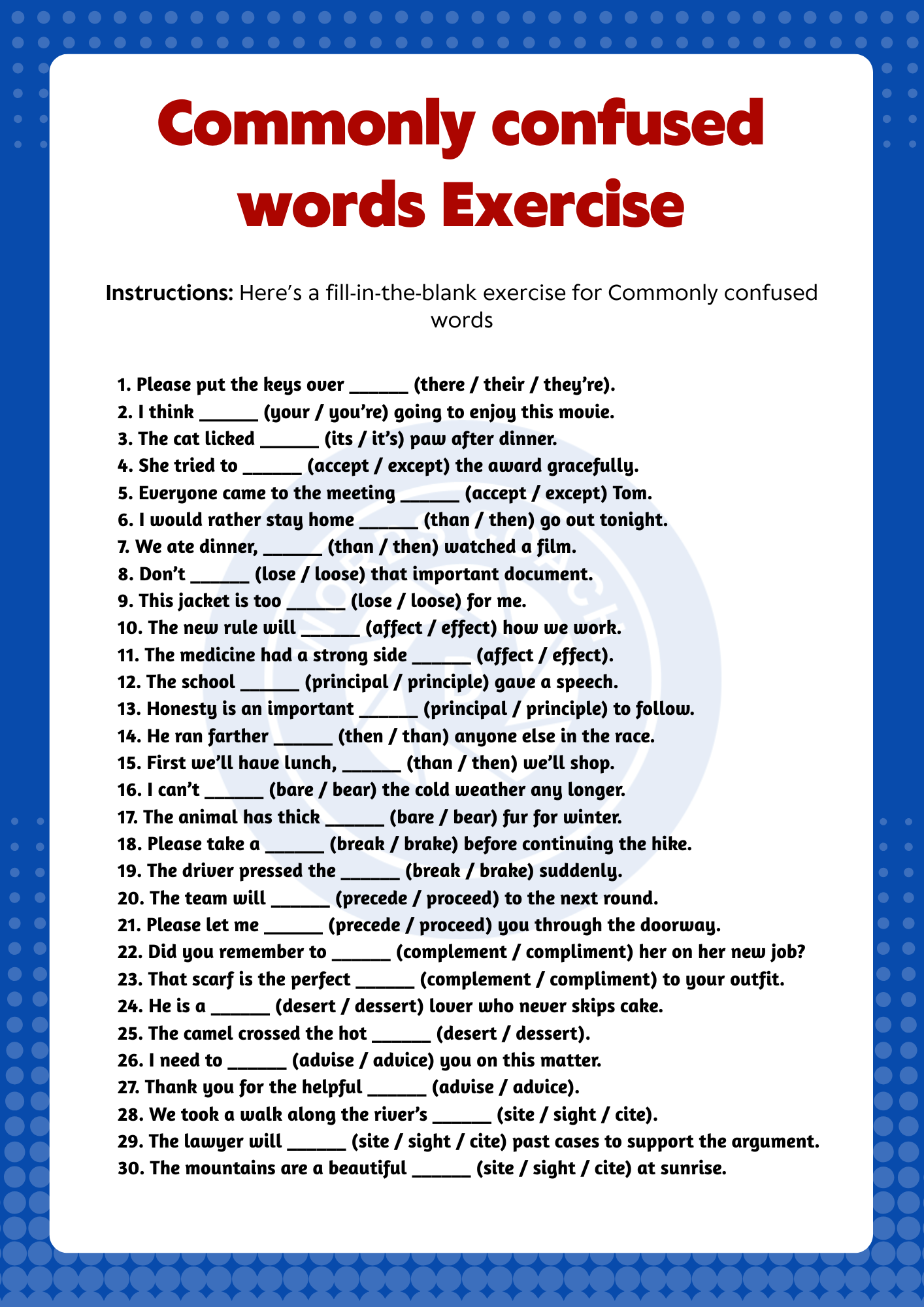 Commonly Confused Words Quiz - Word Coach