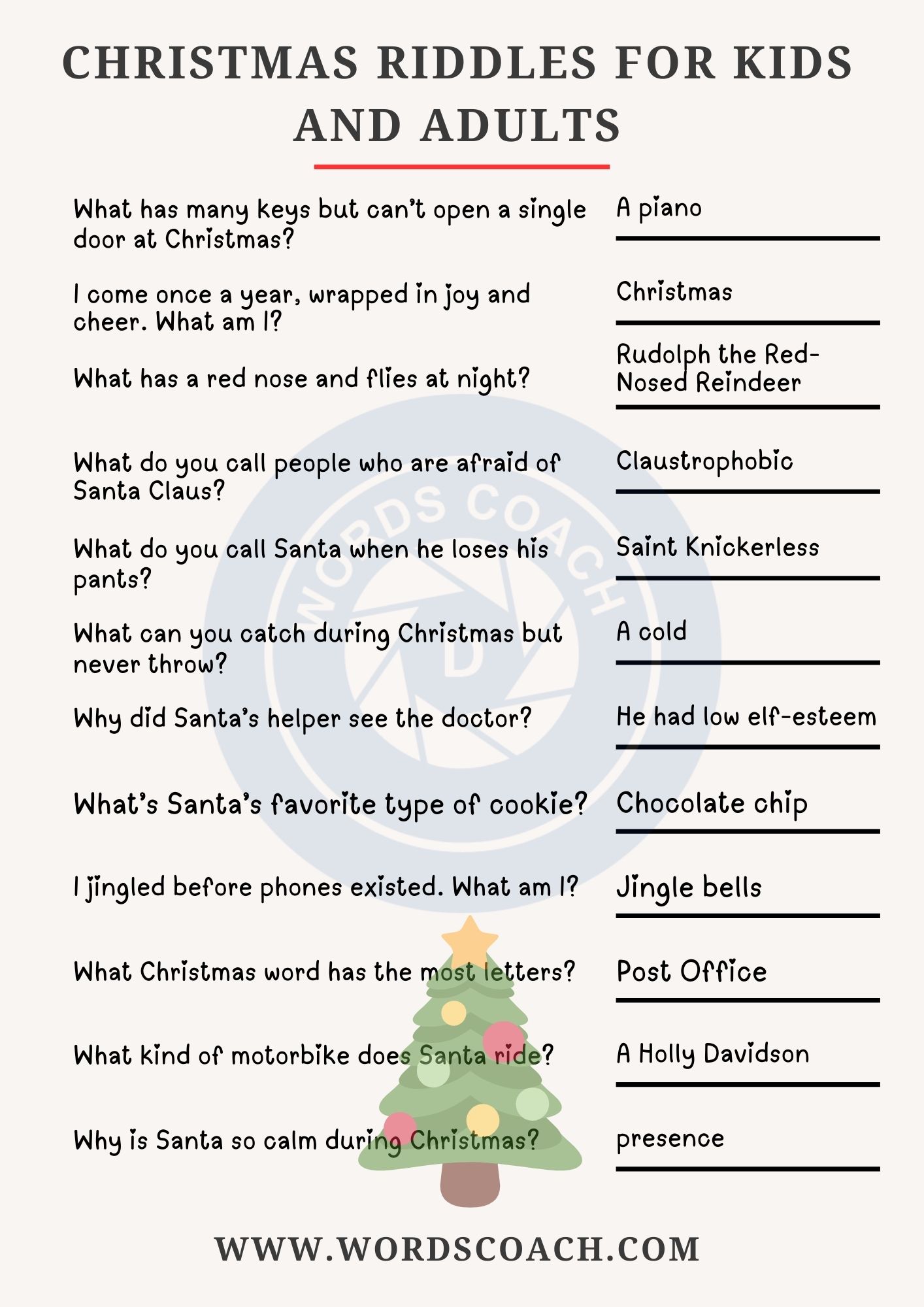 Christmas Riddles for Kids and Adults - Word Coach
