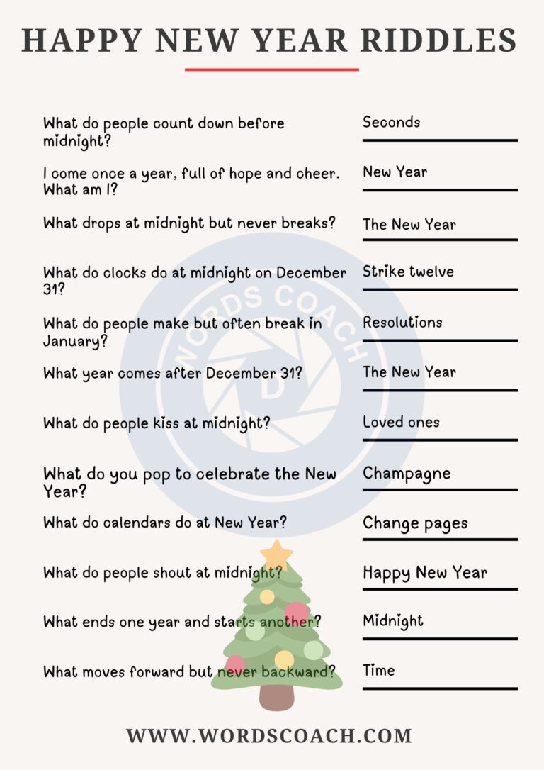 Happy New Year Riddles - Word Coach